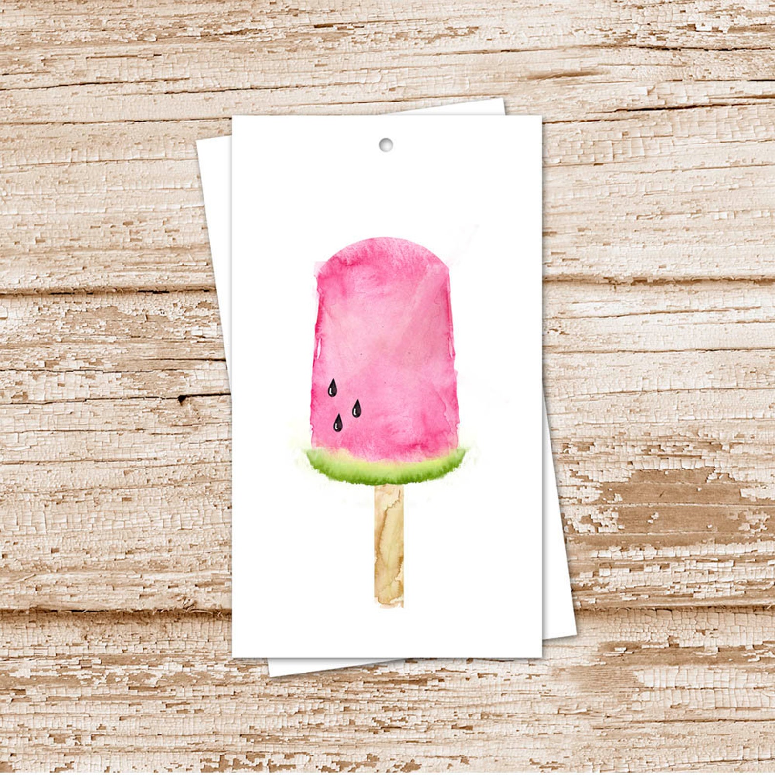 Watermelon Popsicle Gift Tags, Watercolor Tags . Birthday Party, Fruit ...