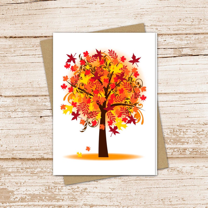 Autumn Leaves Cards - Etsy