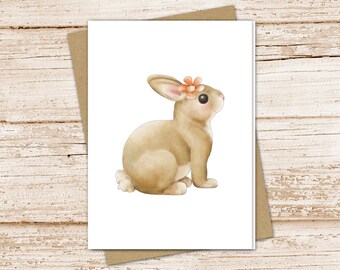 Easter Card Set . Watercolor Spring Note Cards . Easter Bunny | Etsy