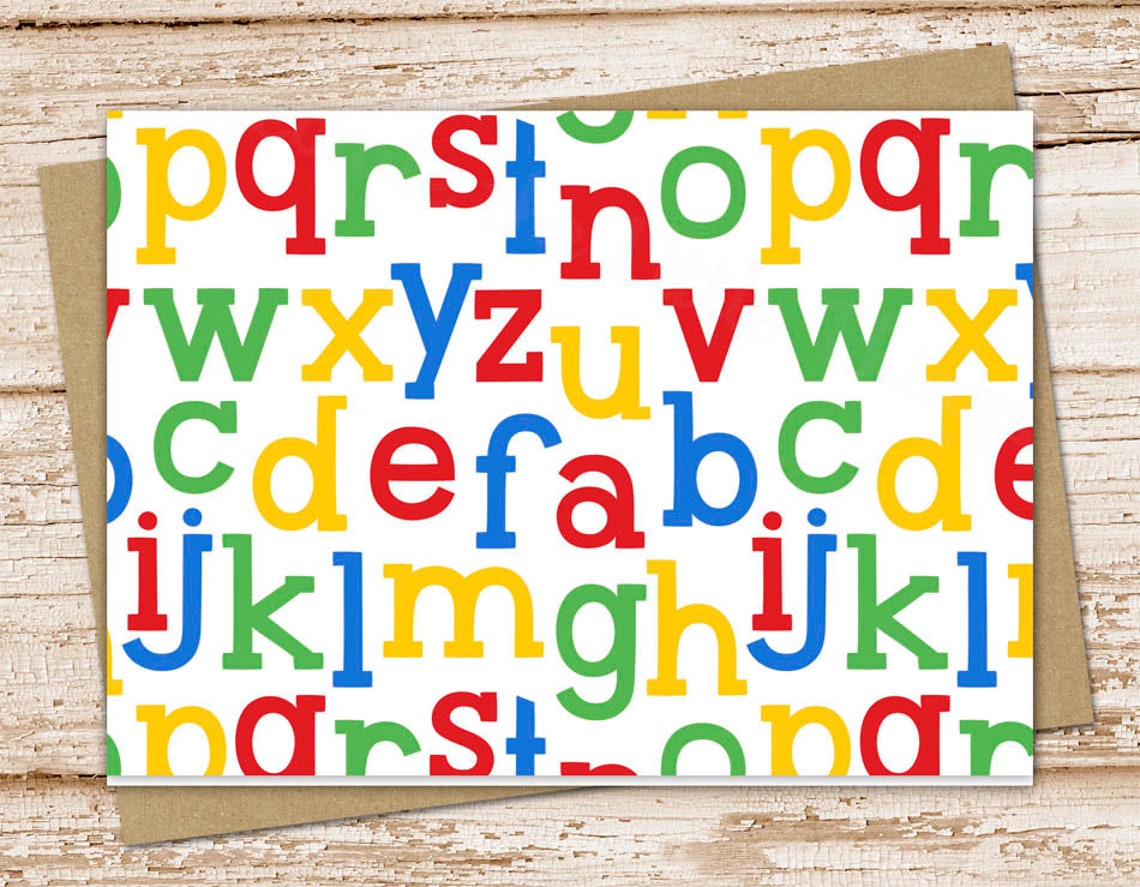 Alphabet Note Card Set . Abc . Teacher Gift . Teacher Notes . - Etsy