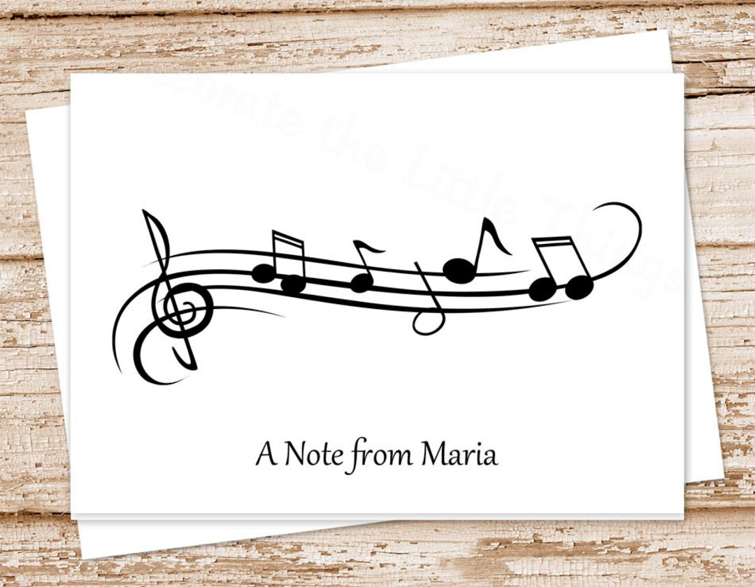 Personalized Music Note Cards: Musician Gift Stationery (set of 10) - Etsy
