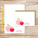Personalized APPLE Stationery Set . Teacher Notepad Note Card Set ...