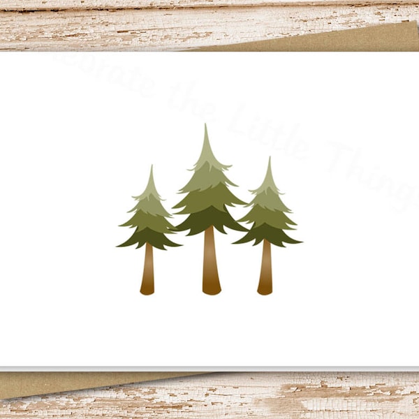 Pine Tree Card - Etsy