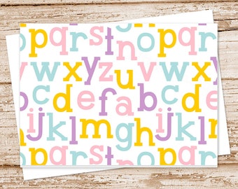 Alphabet Note Cards | Etsy