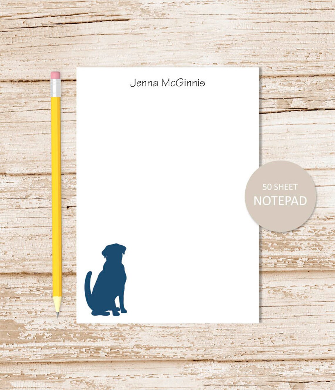 Personalized Notepad . DOG SILHOUETTE . Note Pad . | Etsy