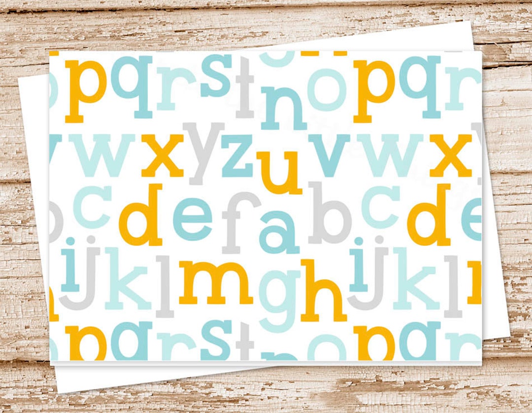 Baby Boy Alphabet Note Card Set . Thank You Notes . Abc . Baby Shower ...