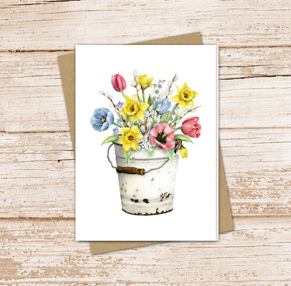 Spring Flowers Card Set . Watercolor Floral Mix Note Cards . | Etsy
