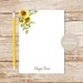 Personalized Stationery Set . Watercolor Sunflowers . Notepad - Etsy