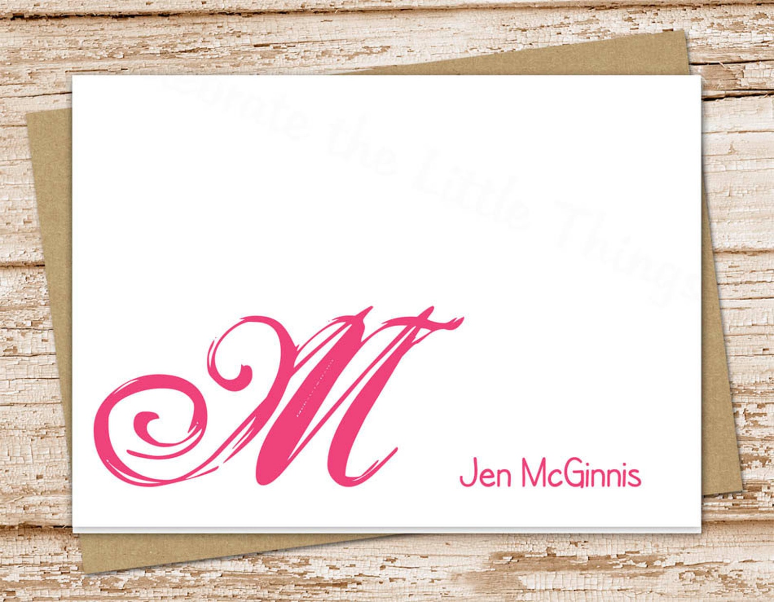 Initial Note Cards . Monogram Notecards . Cursive Initial . - Etsy