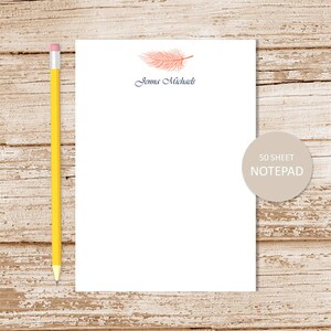 Personalized Feather Notepad . Quill Feather Notepad . - Etsy