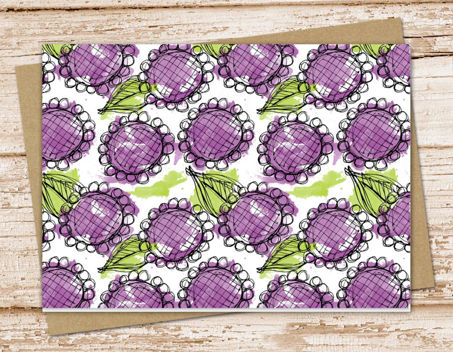 Purple Flowers Note Card Set . Watercolor Notecards . Floral | Etsy