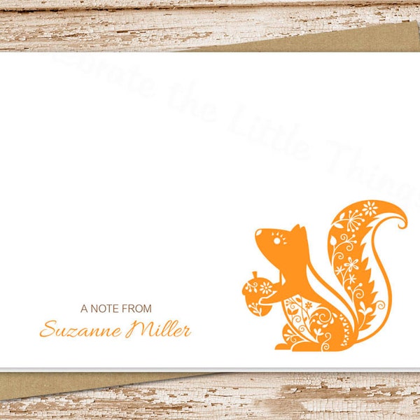 Squirrel Note Cards - Etsy