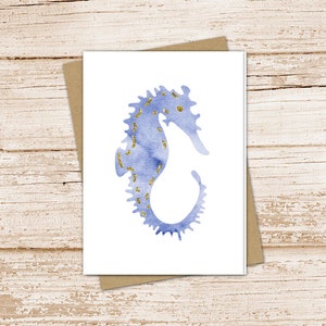 Seahorse Card Set . Seahorse Note Cards . Watercolor, Tropical Summer ...