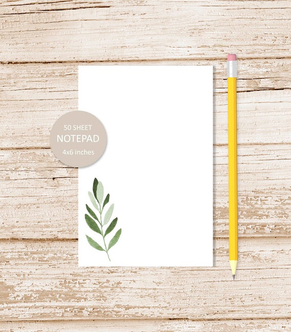 olive leaf notepad . watercolor olive leaf note pad . leaves, nature ...