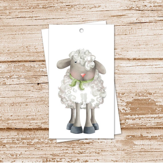 Easter lamb gift tags, watercolor lamb tags . spring, sheep . holiday ...