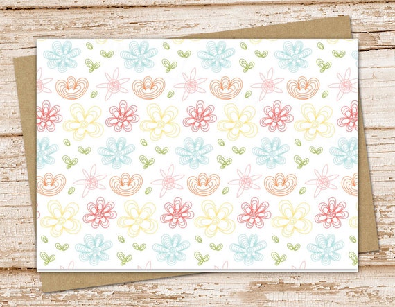 Flowers note card set . floral notecards . blank cards . | Etsy