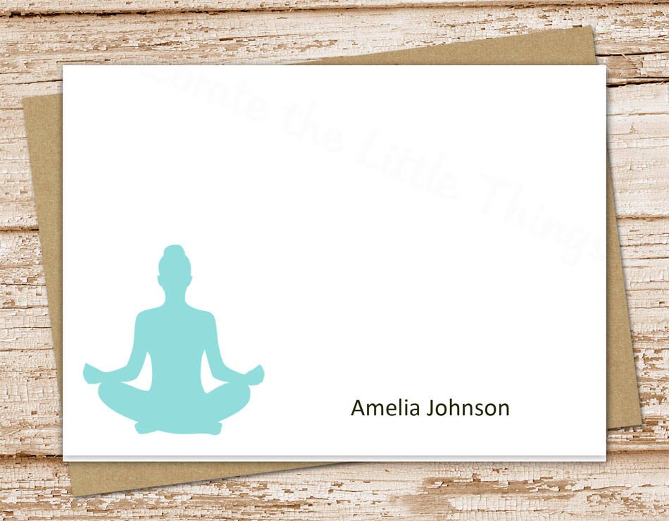 Personalized Yoga Note Cards . Notecards . Yoga Meditation . - Etsy