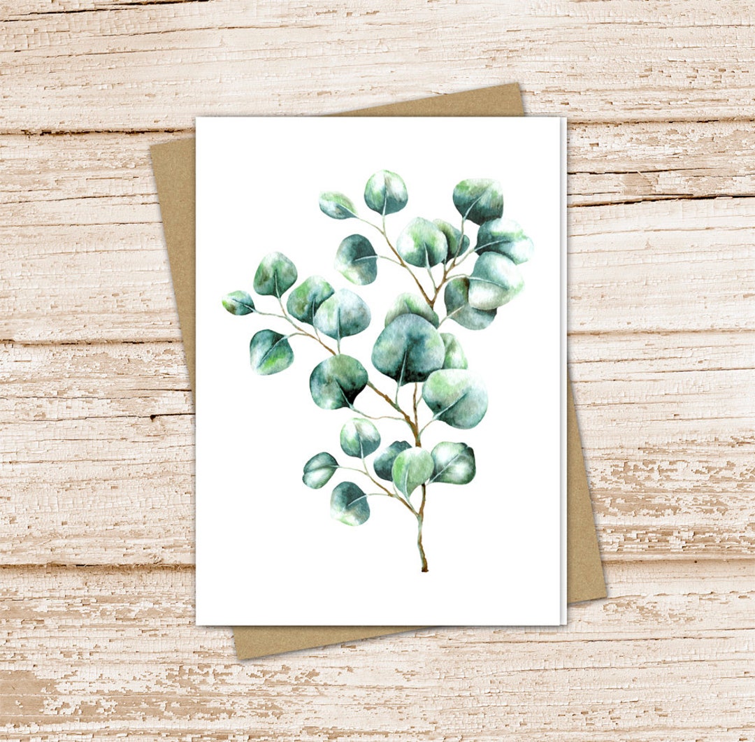 Eucalyptus Card Set . Watercolor Eucalyptus Note Cards . Silver Dollar ...