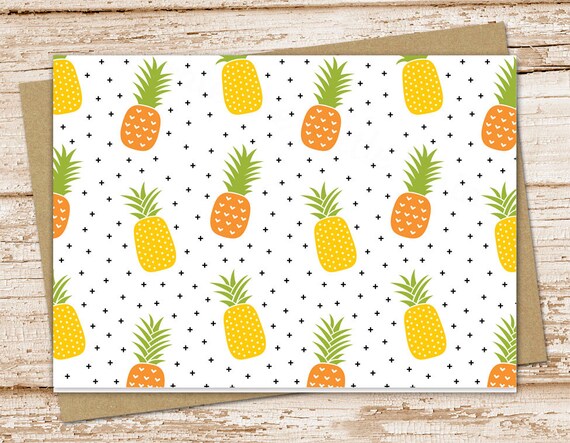 Pineapples note cards pineapple notecards . blank cards . | Etsy