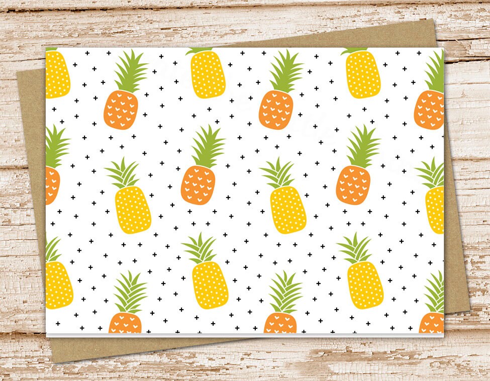 Pineapples Note Cards Pineapple Notecards . Blank Cards . - Etsy