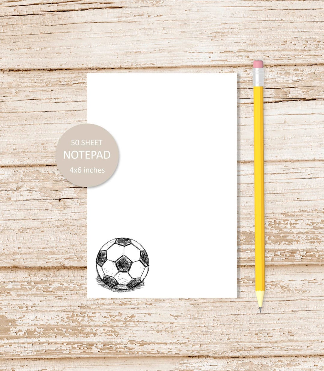 Soccer Notepad . Note Pad . Soccer Ball Silhouette, Sports Stationery ...