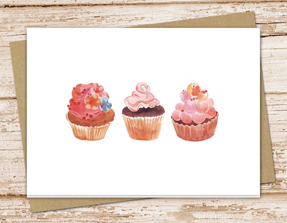 Blank Cupcake Card Paper & Party Supplies Paper Greeting Cards etna.com.pe