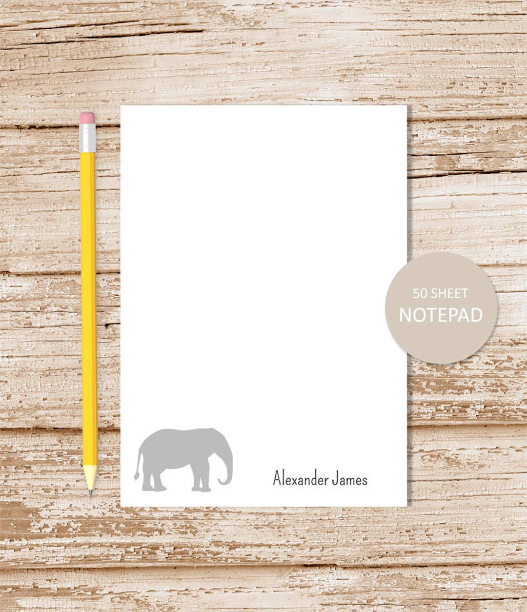 Personalized Notepad . ELEPHANT . Notepad . Elephant Note Pad ...