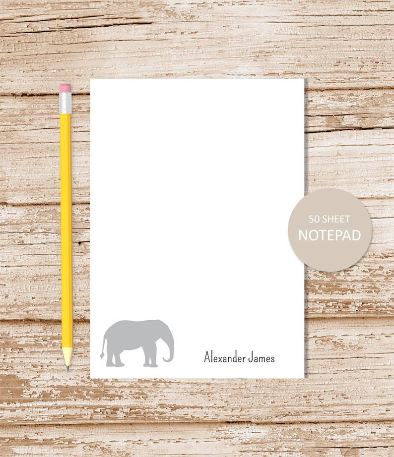 Personalized Notepad . ELEPHANT . Notepad . Elephant Note Pad - Etsy