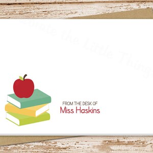 Apple Books Personalized Stationery Set . Teach Notepad + Note Card Set ...