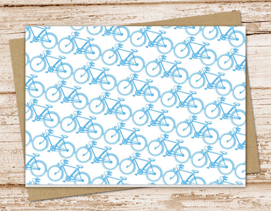 Bicycle Note Card Set: Blank Folded Cards, Color Choices - Etsy
