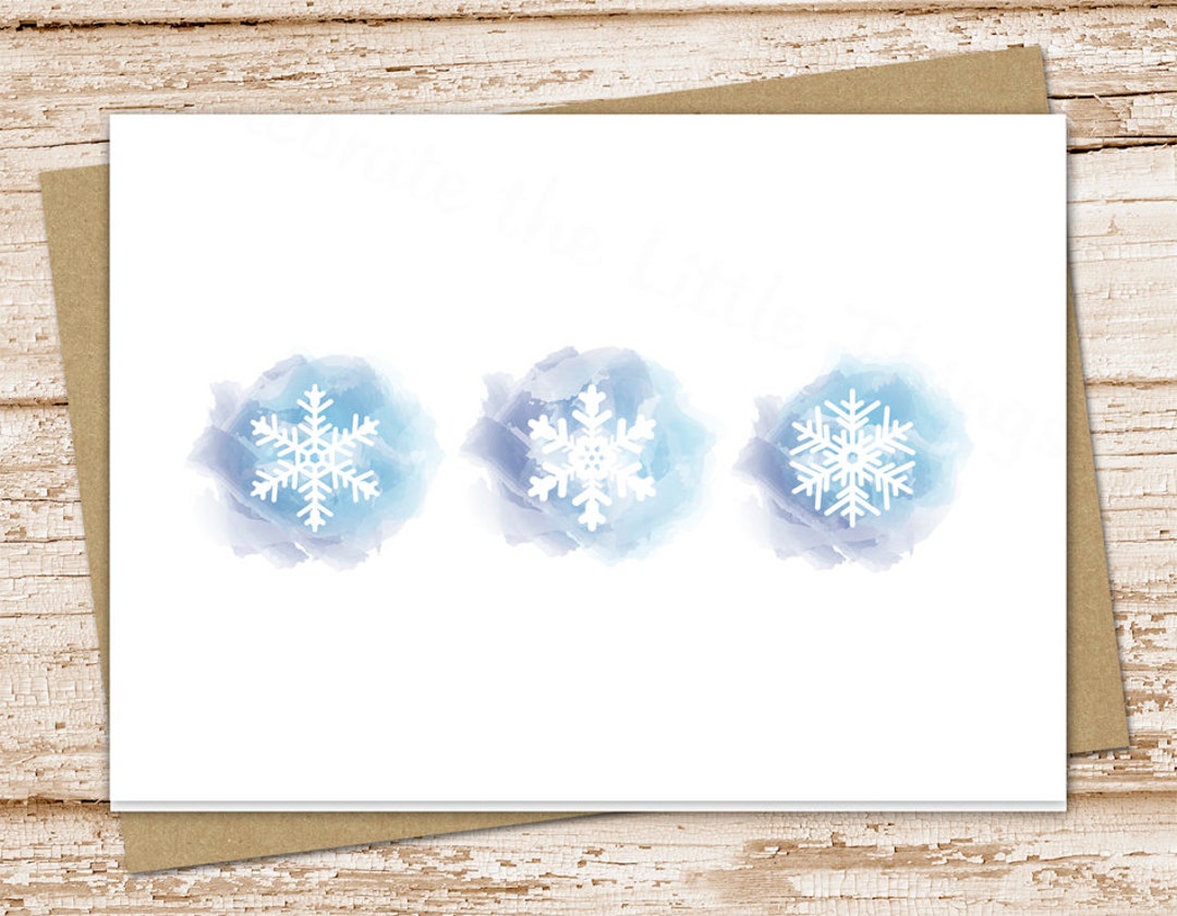 Snowflakes Card Set . Watercolor Snowflakes Note Cards Notecards ...