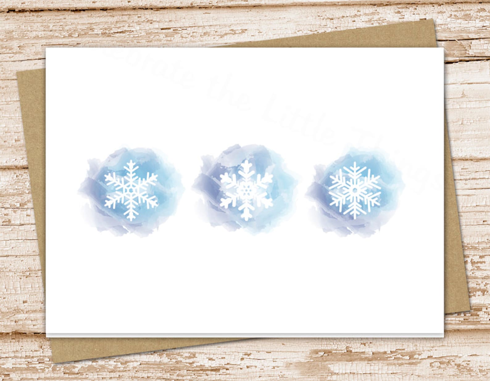 Snowflakes Card Set . Watercolor Snowflakes Note Cards | Etsy