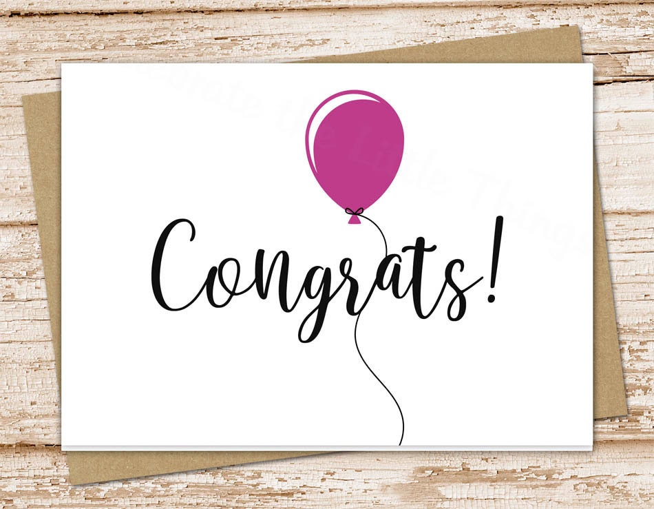 Congratulations card set . congrats balloon . baby | Etsy