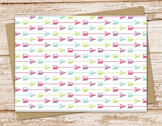 arrows card set . notecards . blank note cards . stationery . folded ...