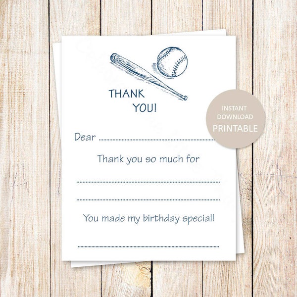 Baseball Thank You - Etsy