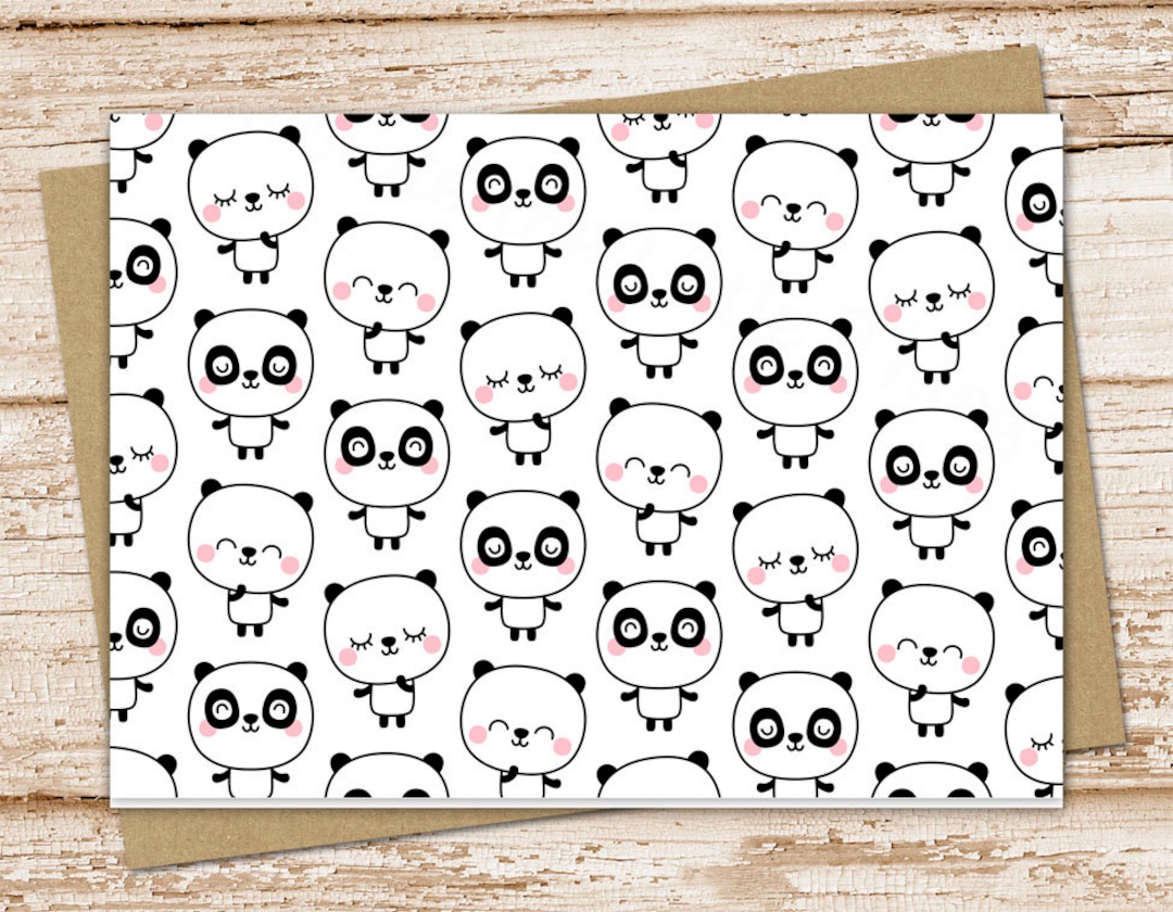 Panda Note Cards, Panda Bear Notecards . Blank Cards . Cute, Whimsical ...