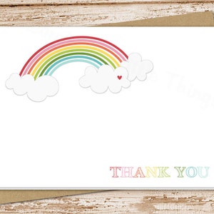 Rainbow Thank You Cards for Girls . Folded Note Cards . Notecards ...
