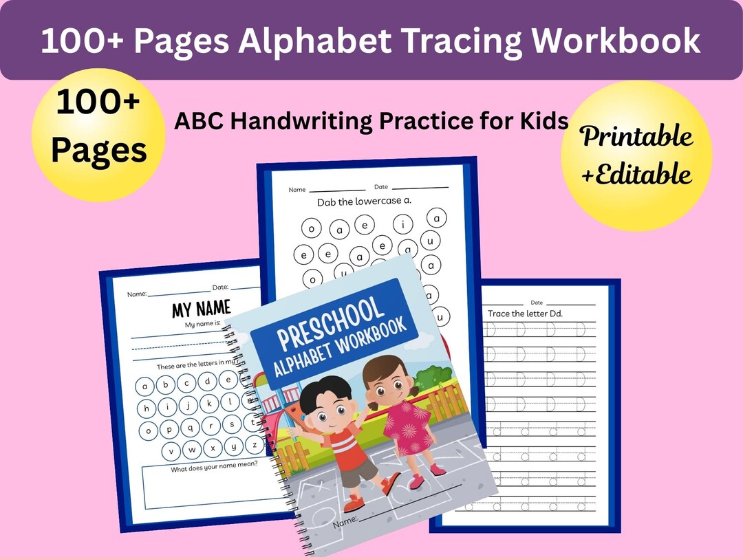 Alphabet Tracing Worksheets Printable PDF | ABC Handwriting Practice ...