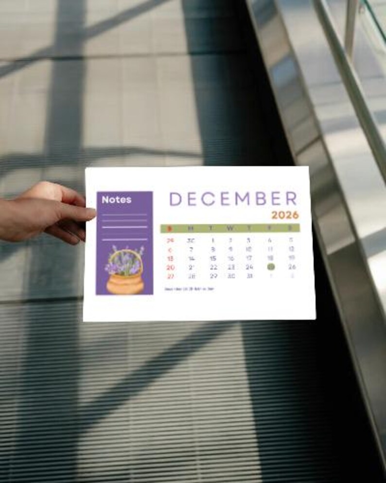 2026 Monthly Planner Printable PDF With Holidays, Month-at-a-glance ...