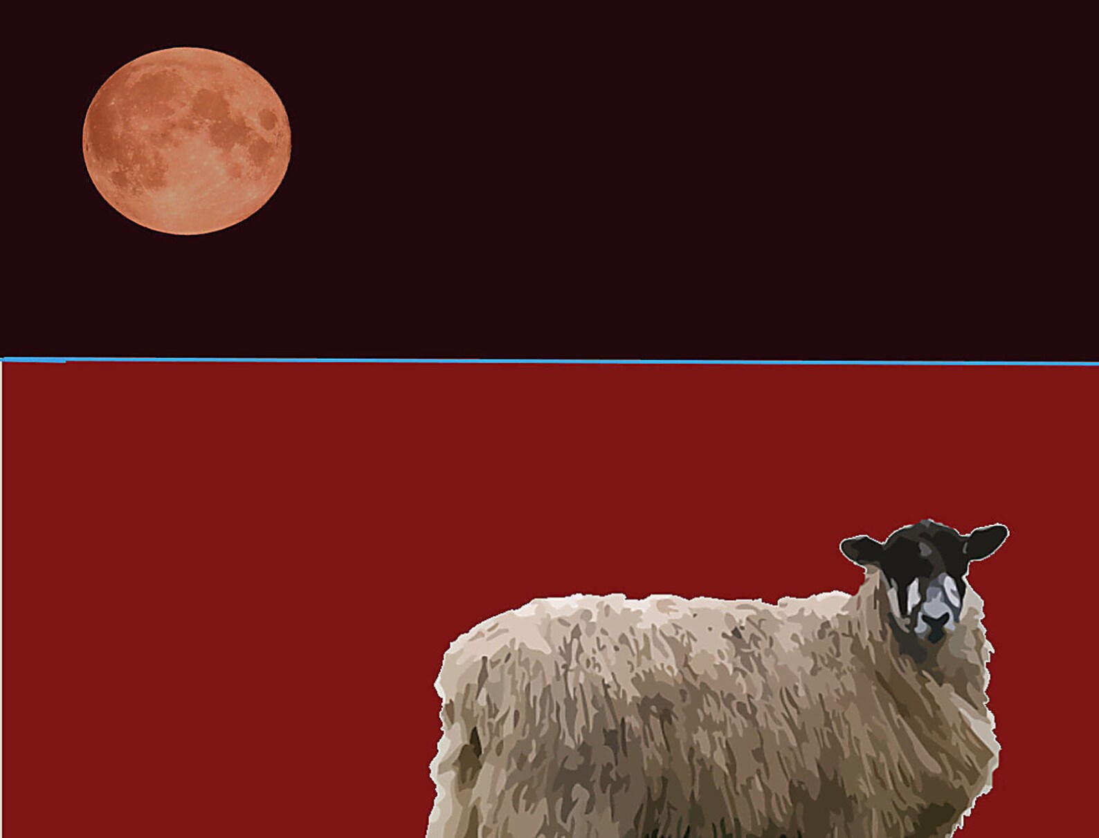 Moon Sheep Print - Etsy