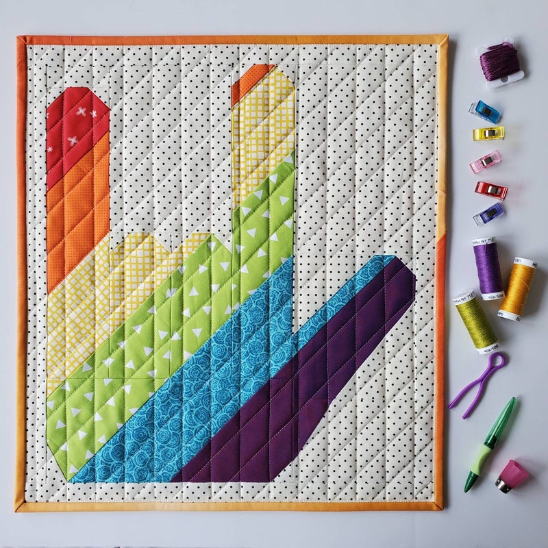 Rainbow Mini Quilt Pattern - Etsy