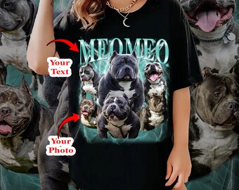 CUSTOM Bootleg Rap Dog Shirt, Custom Pet, Custom Photo - Vintage ...