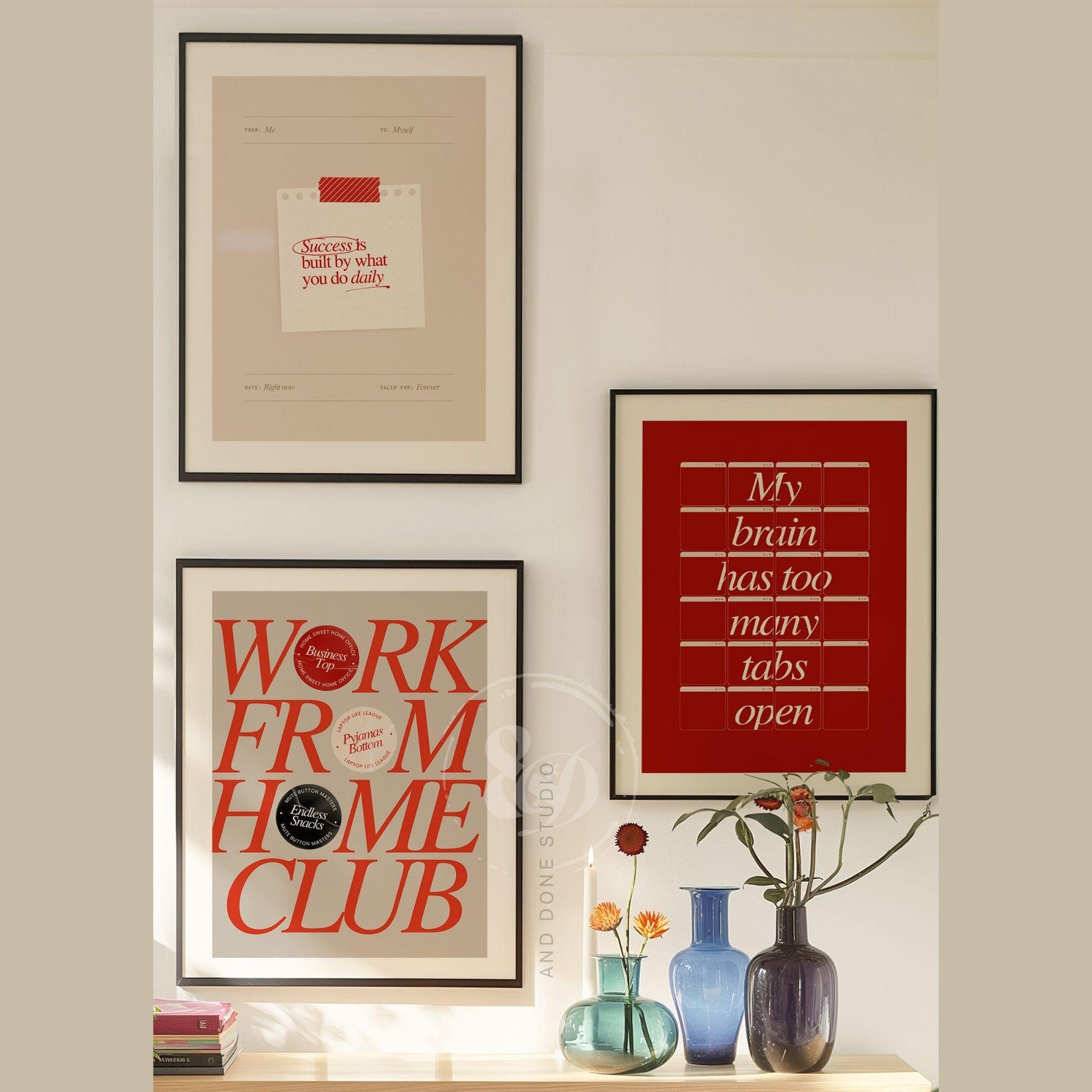 Modern Office Wall Print for Home Office Printable Bundle, Work From ...