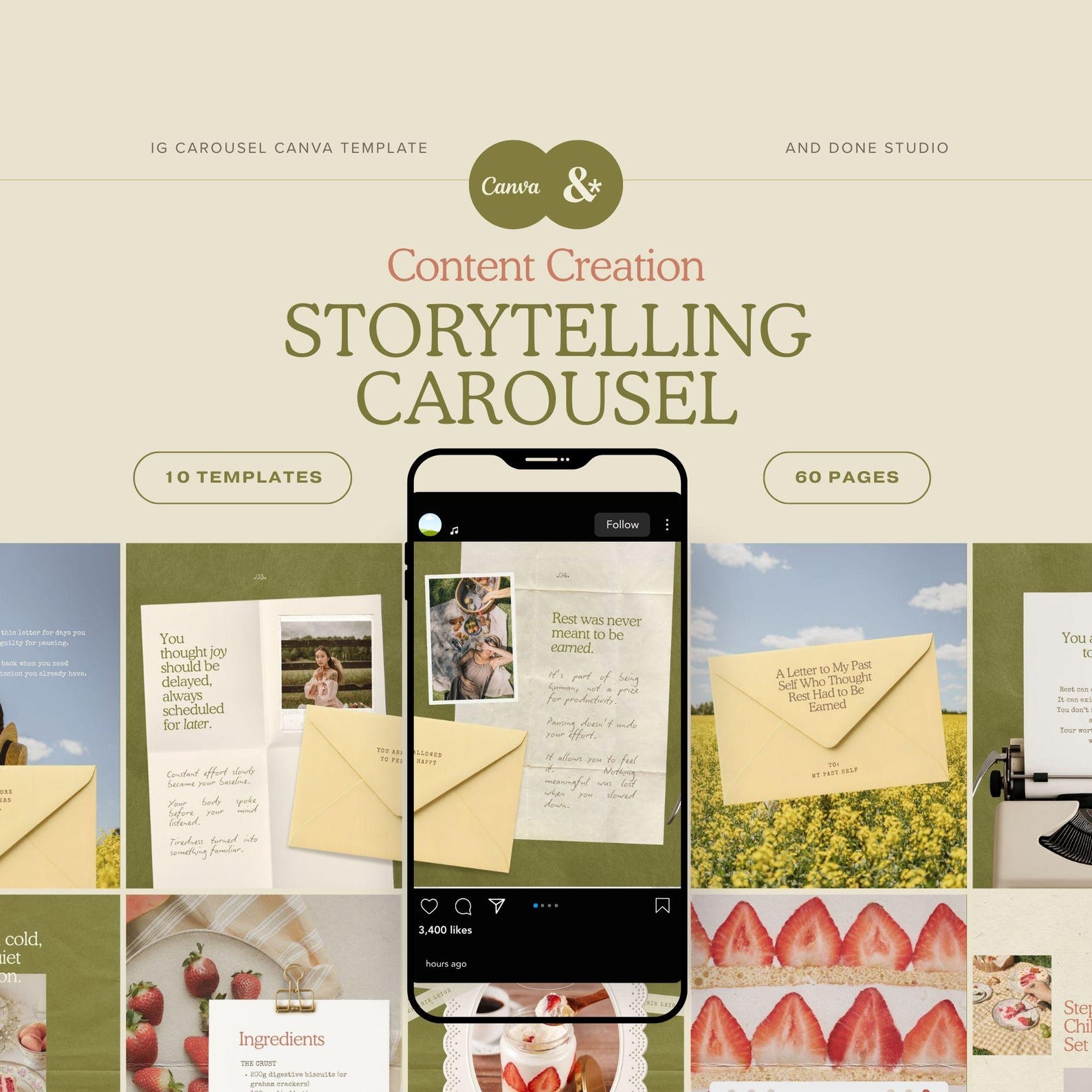 Storytelling Instagram Carousel Template for Lifestyle Content Creator ...