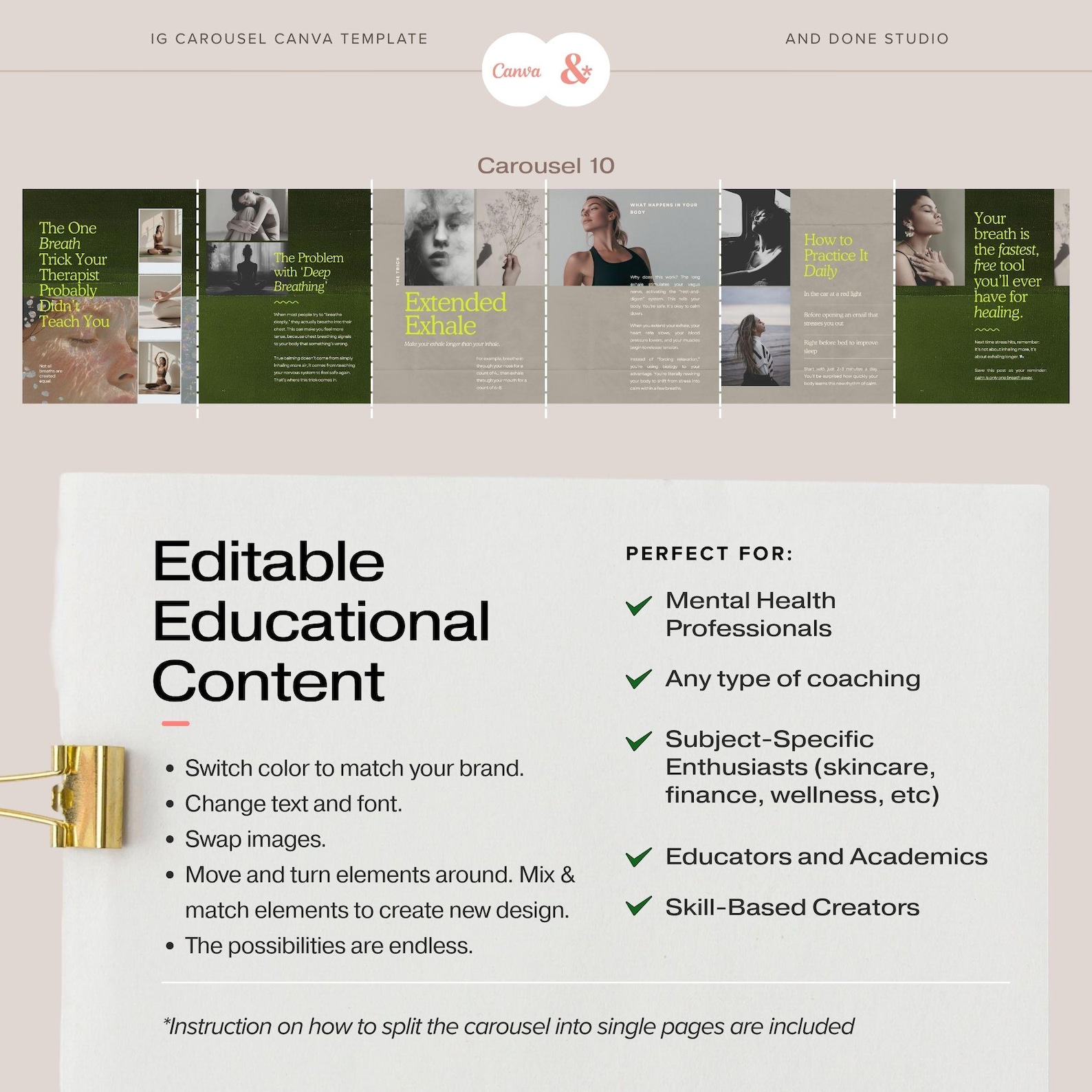 Educational Carousel Template for Coaches & Expert, Informative ...