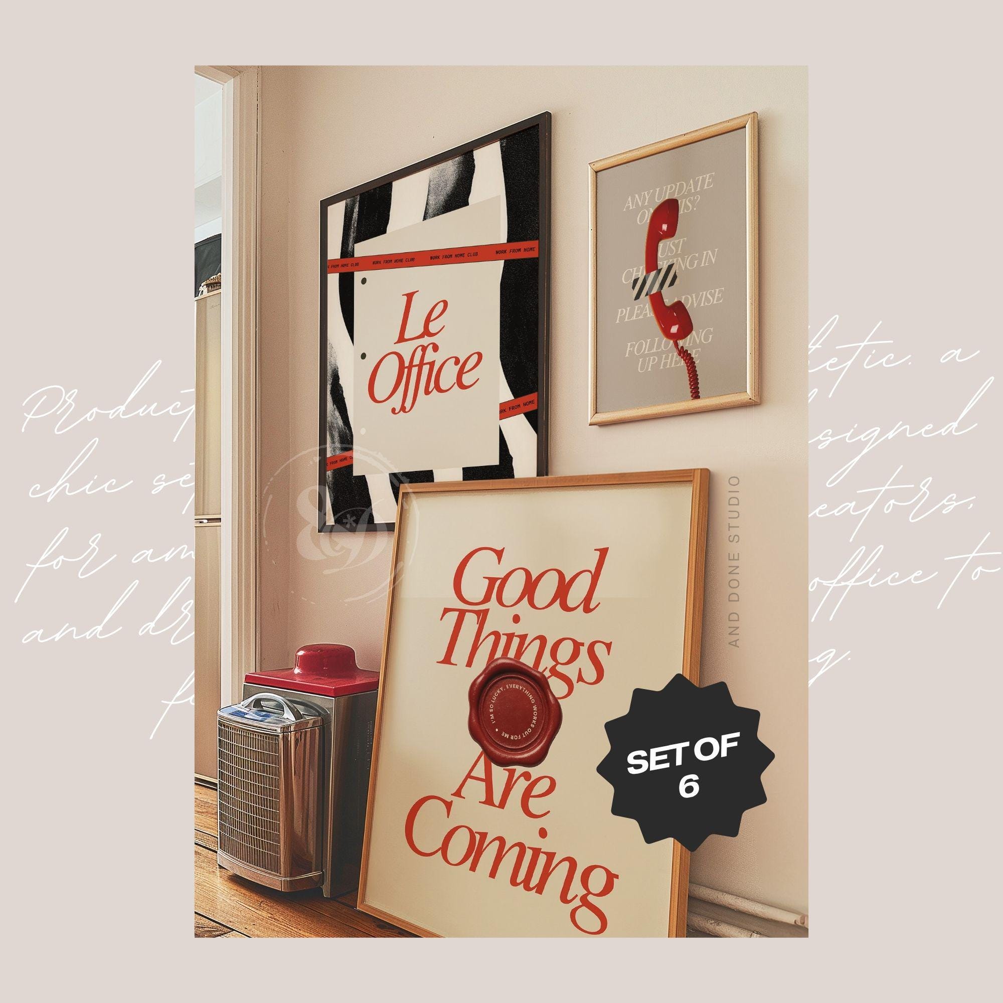 Home Office Wall Art Bundle, Printable Workspace Gallery Set ...