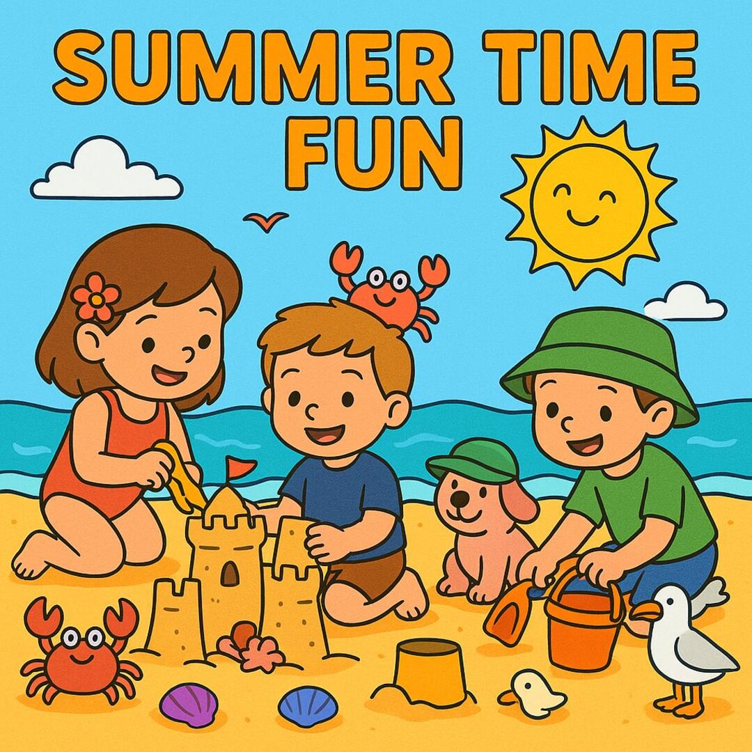 Summer Time Fun Kids Coloring Book Printable Summer Activity Pages ...