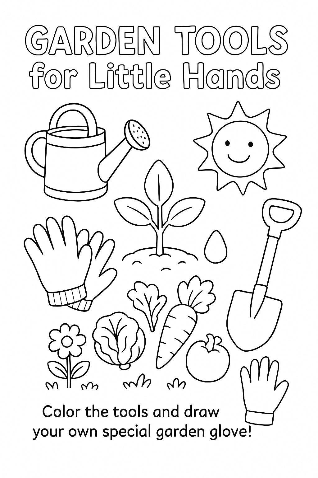 Kids Garden Coloring Book Printable Gardening Activities for Children ...