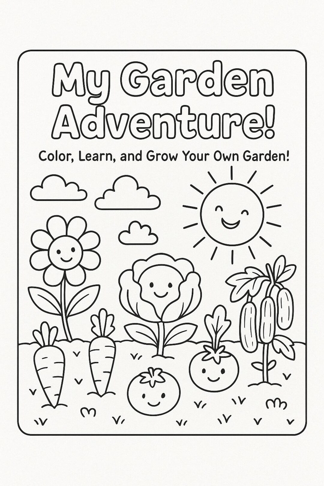Kids Garden Coloring Book Printable Gardening Activities for Children ...
