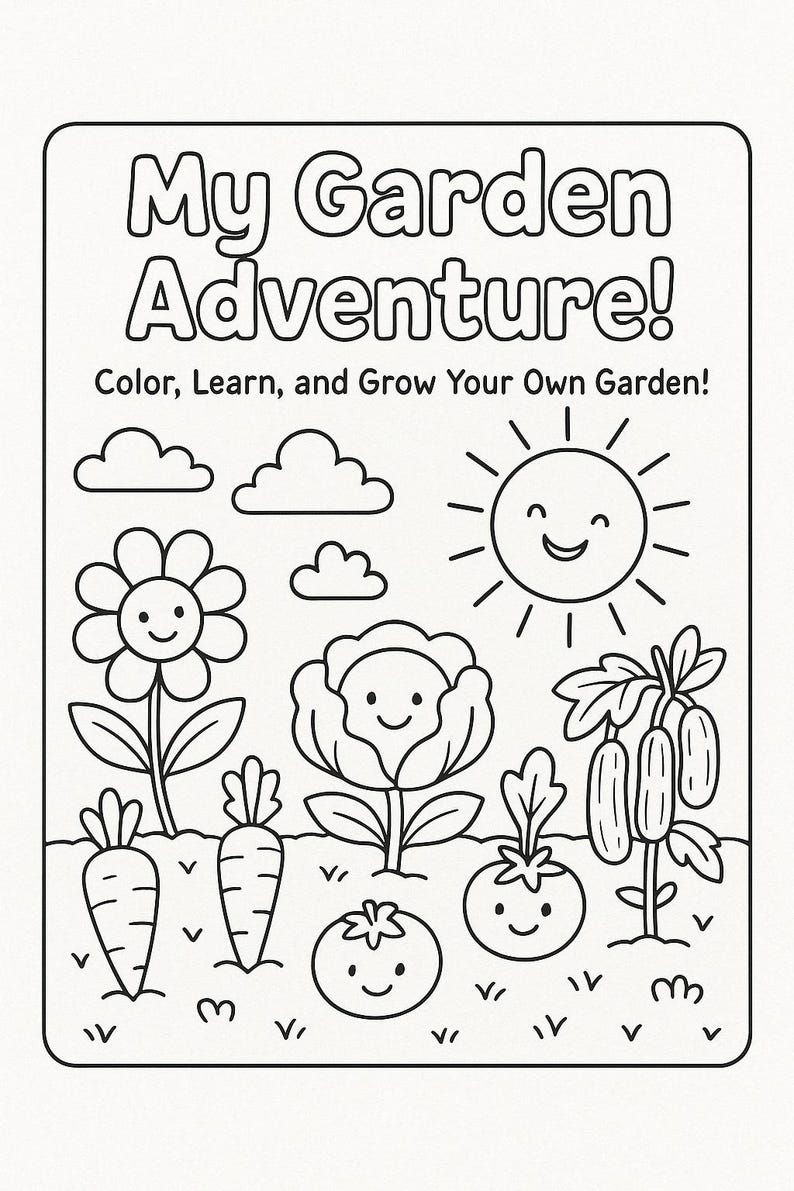 Kids Garden Coloring Book Printable Gardening Activities for Children ...